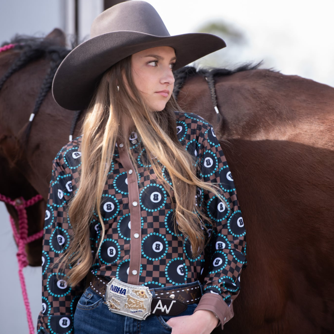 Checkered 8 Ball Rodeo Shirt – Rocket Donkey